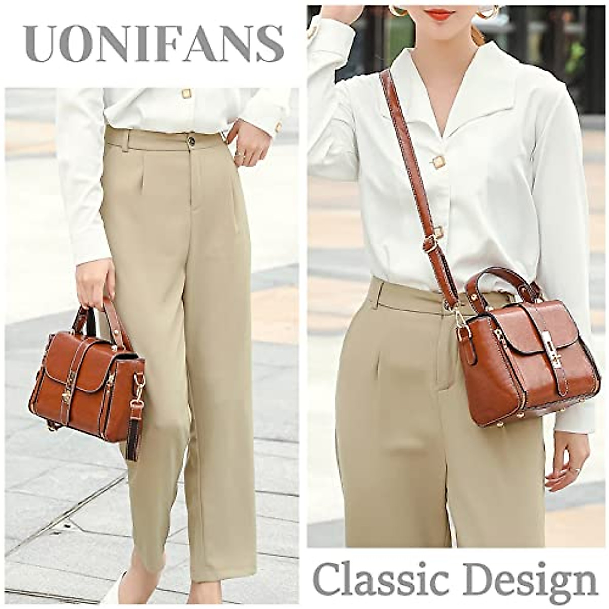 Vintage Vegan Leather Flap Purses and Handbags for Women Top-Handle Satchel Bag Ladies Office Work One Shoulder Crossbody Bag (Brown 2)