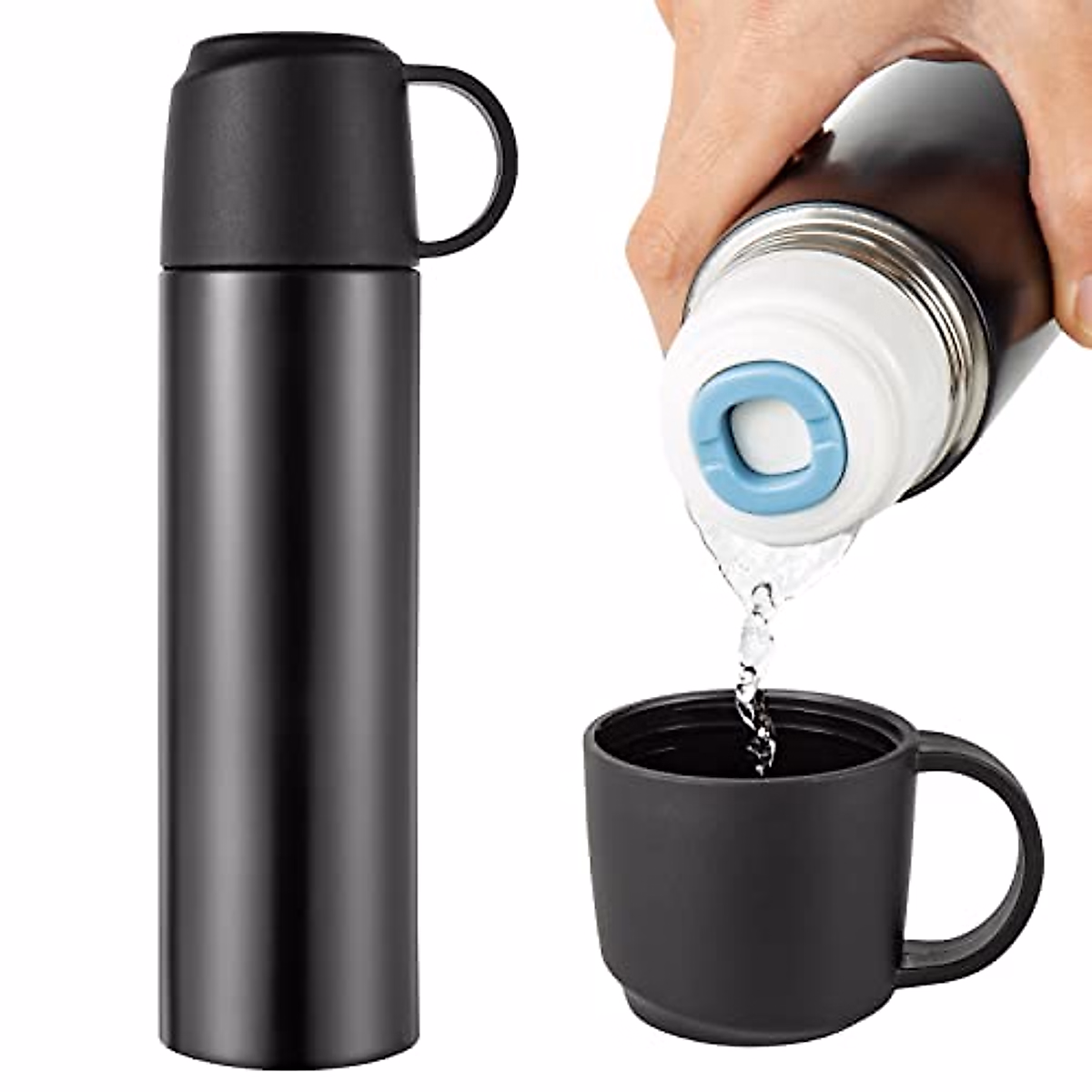 Stainless Steel Water Bottle-Insulated Vacuum Coffee Cup with Leakproof Lid & Cup,Double Walled Flask Cup,Sport Travel Mug keeps Hot & Cold