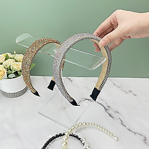 Bigfety Acrylic Headband Holder, 2 Pack Clear Headband Organizer Stand, Hair Accessories Storage