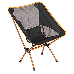 Donn Portable Chair, Simple Operation Wide Uses Nylon Mesh Compact Outdoor Chair for Fishing(Orange)
