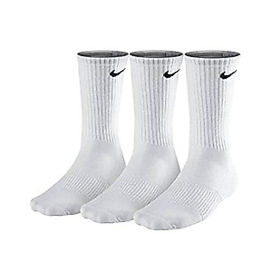 Nike Unisex Performance Cushion Crew Training Socks (3 Pairs), White, X-Large