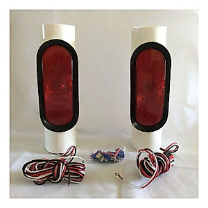 KCHEX Boat Trailer Incandescent Pipe Light Kit for 2" PVC Upright Guide Poles Sealed