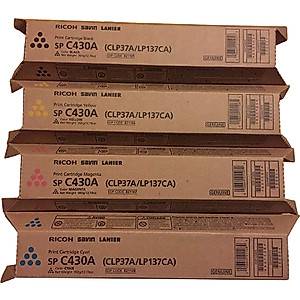 Ricoh AFICIO SP C430A C430DN High Yield Toner Bundle Set 821105, 821106, 821107, 821108, BCYM Sealed in Retail Packagin
