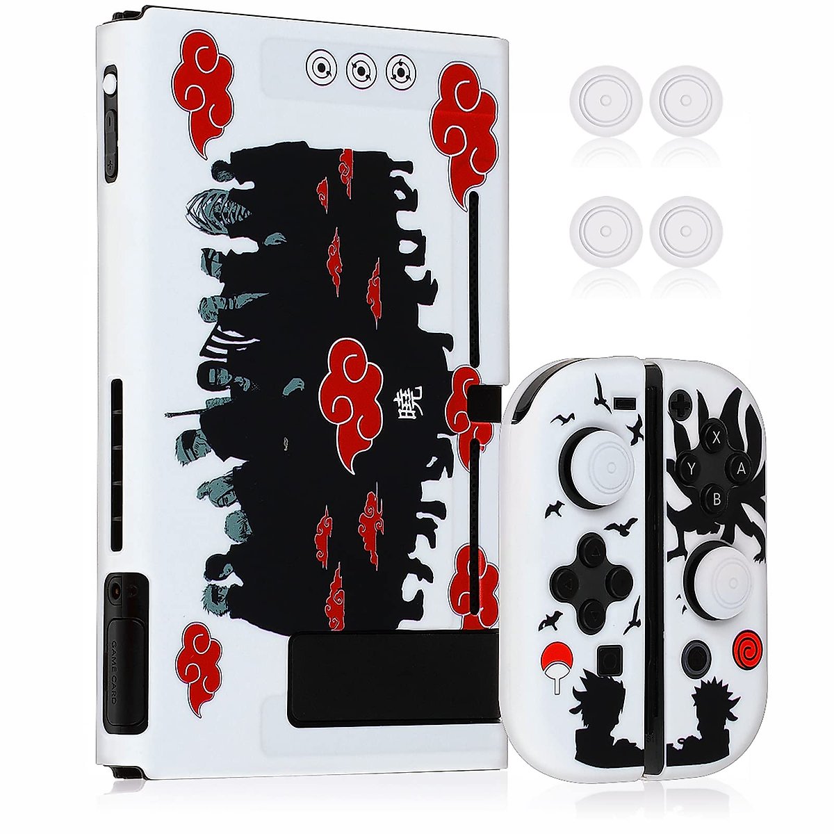 Dockable Protective Case Compatible with Switch, Hard Shell Case Cover for Switch and Joy-Con Controllers with 4 Thumb Grips (Cartoon)