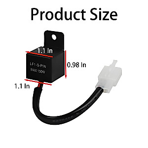 zipelo 2-Pin LED Flasher Relay, 12 V Electric Relay with Terminals, Fix Motorcycle Turn Signal Bulbs Hyper Flash, 2 Pin Adjustable Flasher Relay with Connectors for Bike Motorcycles Scooter