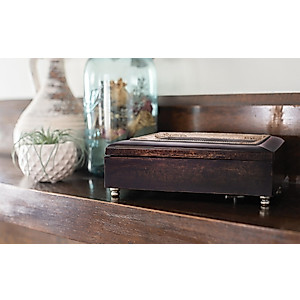 Cottage Garden True Friend Reaches Hand Touches Burlwood Jewelry Music Box Plays What Friends are for