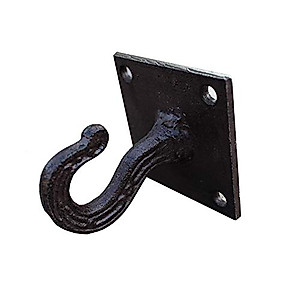 RUN 1 Piece Cast Iron Ceiling Hook Decorative Robe Clothes Wall Hook Hanger, Screws Included