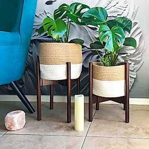 RAINBLELAND Plant Stand, Excluding Planter Stand Pot, Mid Century modern Plant Stands for Indoor Plants, Indoor Plant Stand fits 8 9 10 11 12 Inches Plant Pots, Plant Holder Stand, Bamboo Stand