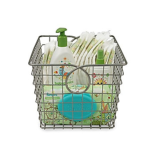 Spectrum Diversified Teardrop Small Wire Basket, Steel Versatile Storage & Organization Utility Tote, Cube Storage Bin for Home Organization