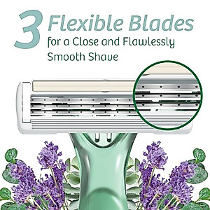 BIC Soleil Escape Women's Disposable Razor 3 Blade Set, Moisture Strip With Almond Oil, Lavender and Eucalyptus Scented Handles, Includes Bonus Caramel Apple, 8 Razors
