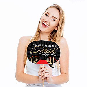 Big Dot of Happiness Funny Red Carpet Hollywood Photo Booth Props - Movie Night Party Supplies, Prom & Awards Show Decorations, Funny Photobooth Props Kit - 10 Ct