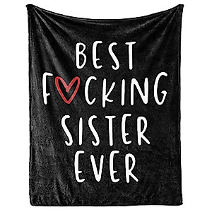ukebobo Flannel Blanket – Gift for Sister, Siblings, BFF, Personalized Fleece Blanket for Birthday, Anniversary, Holiday, Valentine’s Day – 1 Sheet（02B）