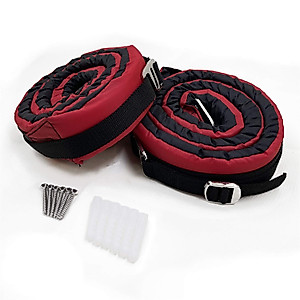 HongK- Red Kayak Surf Paddleboard Wall Padded Hanger Strap Storage Sling Kayak Hanger Heavy-Duty Hanger Garage Hanger [P/N: KAYAK-W05-BK+RED]