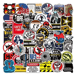 105pcs Pack Hardhats Stickers for Helmet Tool Box Water Bottle, Waterproof Vinyl Sticker for Welding Construction Lineman Ironworker Electrician Union Military, Funny Decals for Men Adult Labor Worker