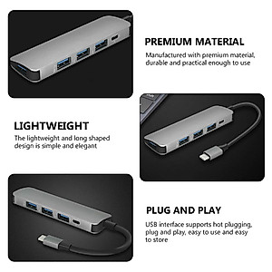Milisten 1pc Splitter USB a hub Computer USB hub Portable Data hub Multifunction HUB Adapter USB hubs Laptop Adapter USB C Hub Adapter multiport USB hub Camera Divider Aluminum Alloy
