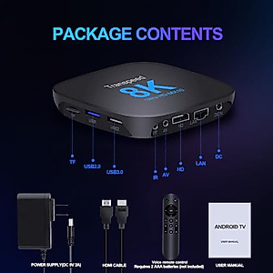 Android TV Box 13.0 2GB 16GB Support 8K 6K 2.4G 5.0G WiFi TV Box Android 2023 RK3528 Chipset with HDR10 BT5.0 USB 3.0 3D 100M Ethernet