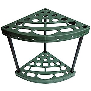 Trademark Home Garden Corner Rack That Holds 18 Yard Tools and Broom Holder-Garage Organizers and Storage by STO-Away, Dark Green