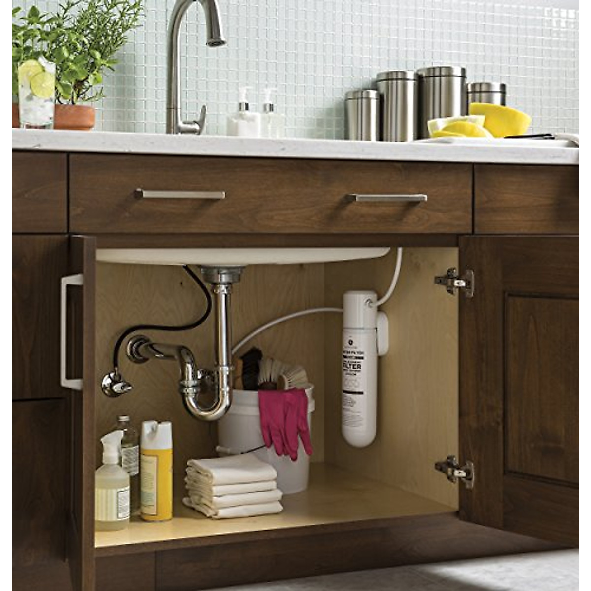 GE Under Sink Water Filter System for Entire Home | Water Filtration System Reduces Sediment, Rust & More | Replace Filter (GXULQR) Every 6 Months | GXULQK