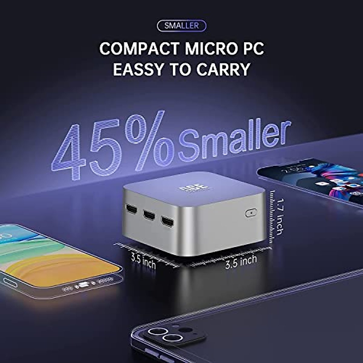 ACEMAGICIAN Mini PC Computer Win 11Pro, Intel 12th Gen N95 (up to 3.4GHz) 16GB LPDDR5 512GB M.2 SSD Desktop Computers， Micro PC Support 4K UHD, Dual Gigabit Ethernet,3 HDMI,2.4G/5G WiFi, BT4.2