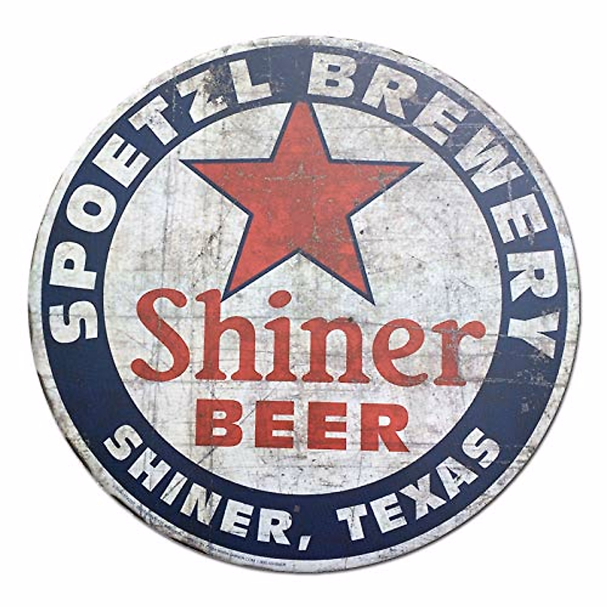 Shiner Beer Shiner Texas Vintage Style Round Tin Sign Metal Sign Metal Decor Wall Sign Wall Poster Wall Decor Door Plaque TIN SIGN 12X12 INCH