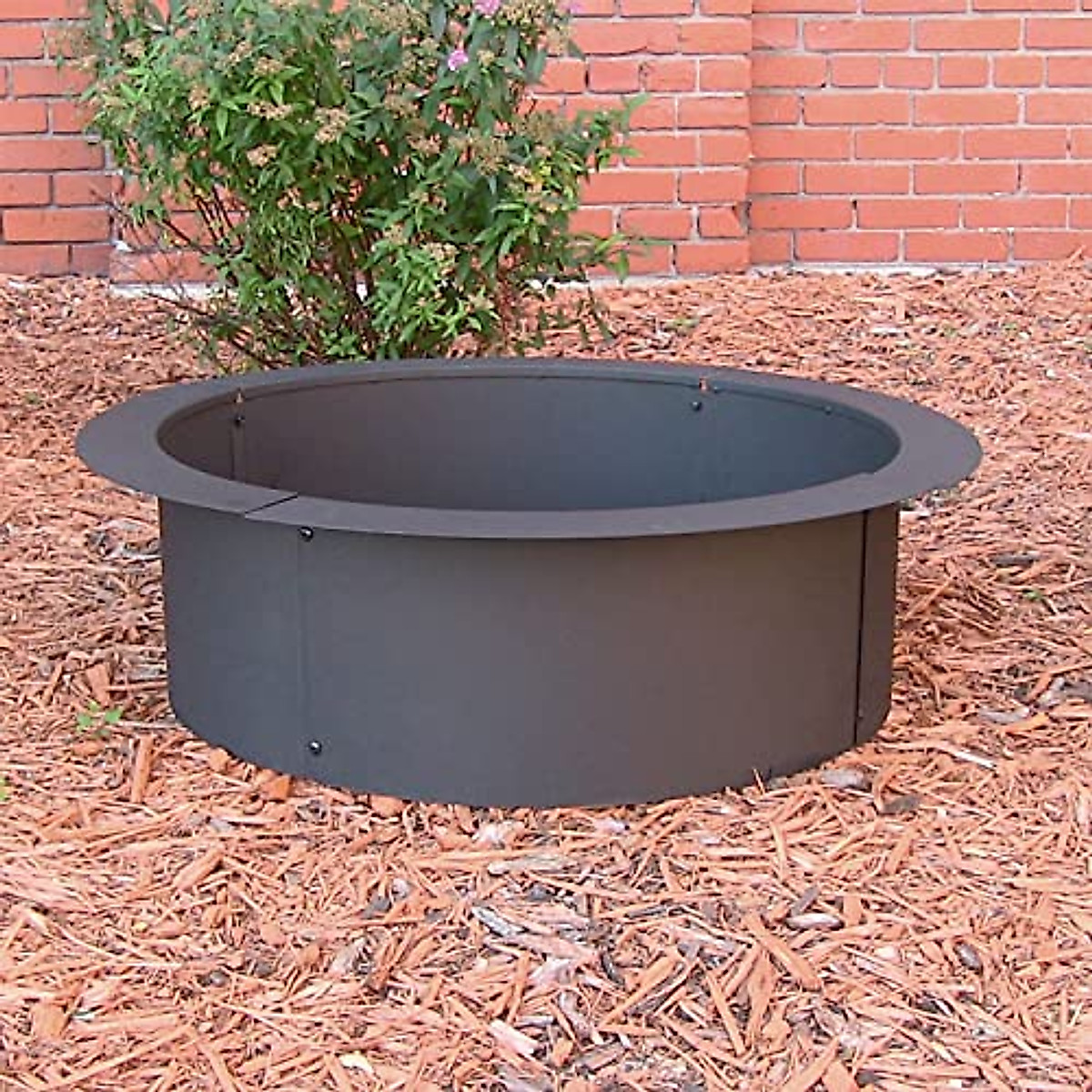 Sunnydaze Steel Above-/In-Ground Fire Pit Ring Insert - 33-Inch Outer Diameter (27-Inch Inner Diameter)