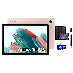 SAMSUNG Galaxy Tab A8 Android WiFi Tablet, 10.5'' Touchscreen (1920x1200) LCD Screen, 4GB, 64GB, Bluetooth, Android 11 OS, Pink Gold + Accessories