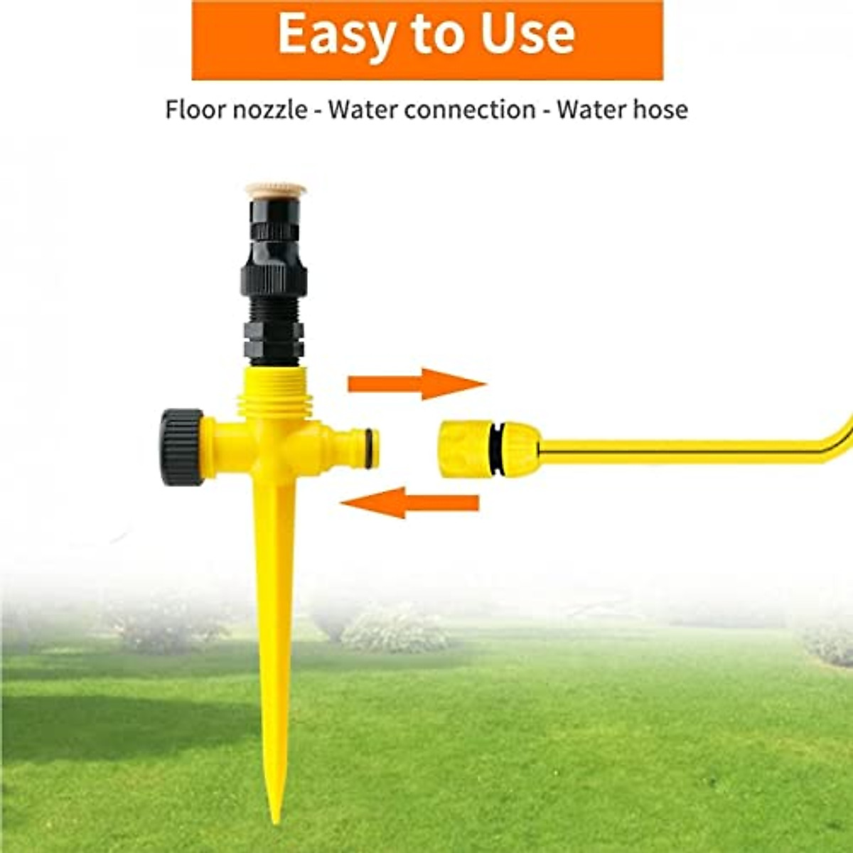 Bonseor 360° Rotation Auto Irrigation System Garden Lawn Sprinkler Patio, Garden Sprinkler Lawn Sprinkler, 90°/180°/360°, Adjustable at Will for Outdoor Grass Garden Yard Lawns (5 PCS)