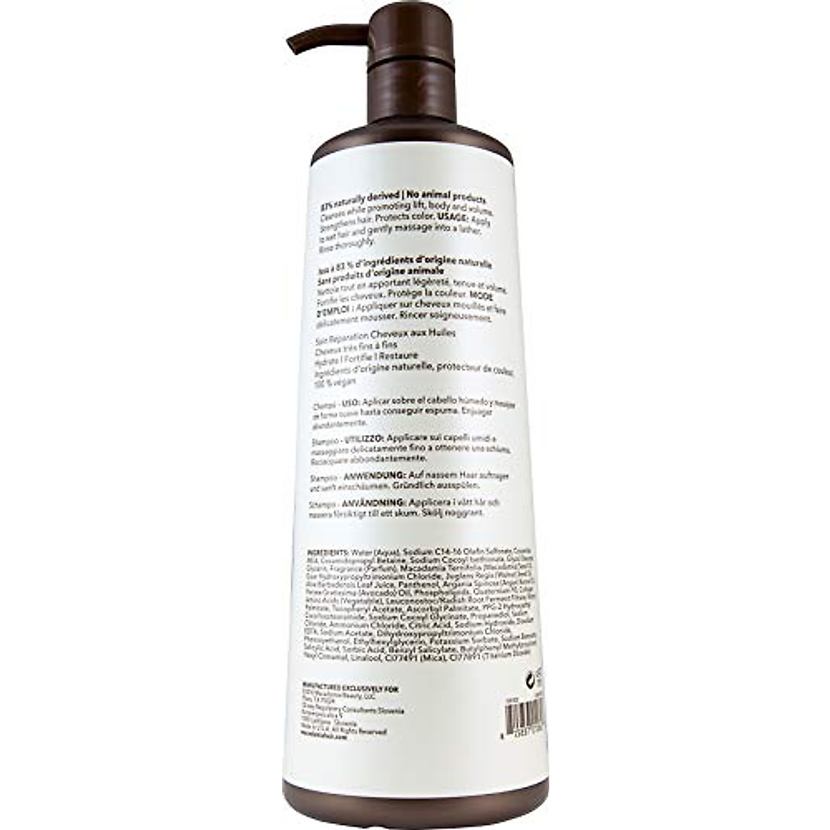 Macadamia Professional Hair Care Sulfate Paraben Free Natural Organic CrueltyFree Vegan Hair Products Weightless Hair Repair Shampoo , Green, Sheer Pecan, 33.8 Fl Oz