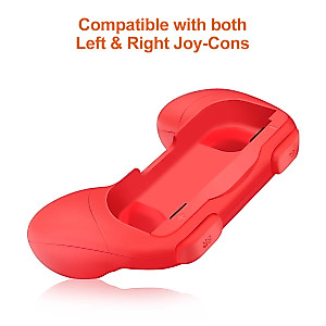 Joy Con Grip for Nintendo Switch Joy-Con 4-Pack/Wear-Resistant Smooth Surface Handle Kits with 6PCS Cat Paw Silicone Thumb Joystick Caps Cover