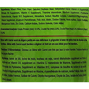 Vitakraft Mini Slims with Carrot Hamster & Small Animal Nibble Stick Treat, 1.76 oz,Brown