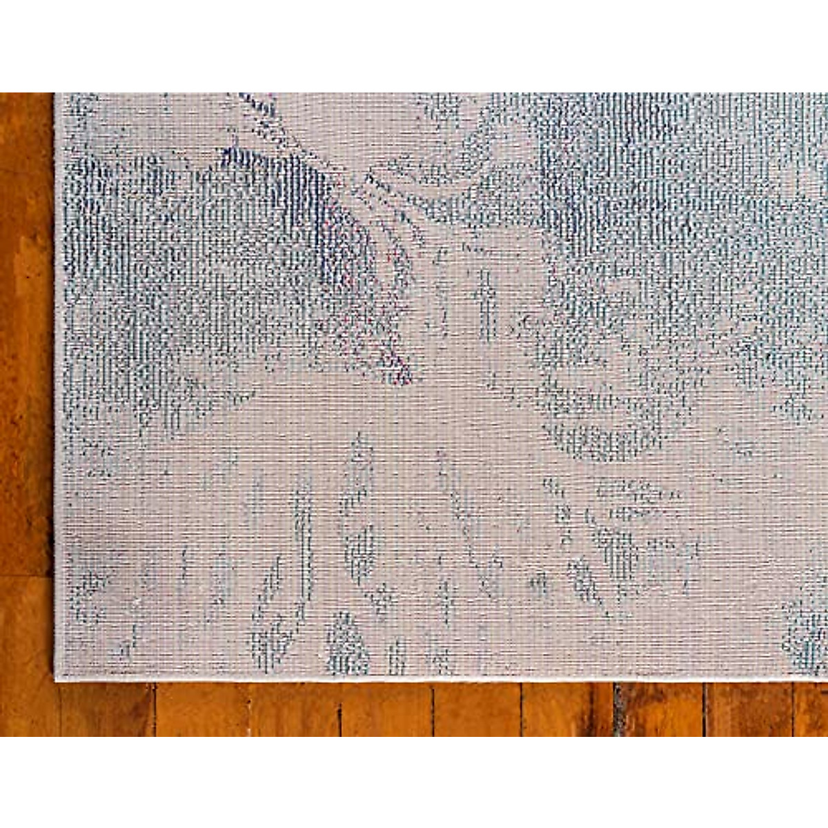 Unique Loom Positano Collection Coastal Modern Coral Lobster Shells Light Blue Area Rug (4' x 6')