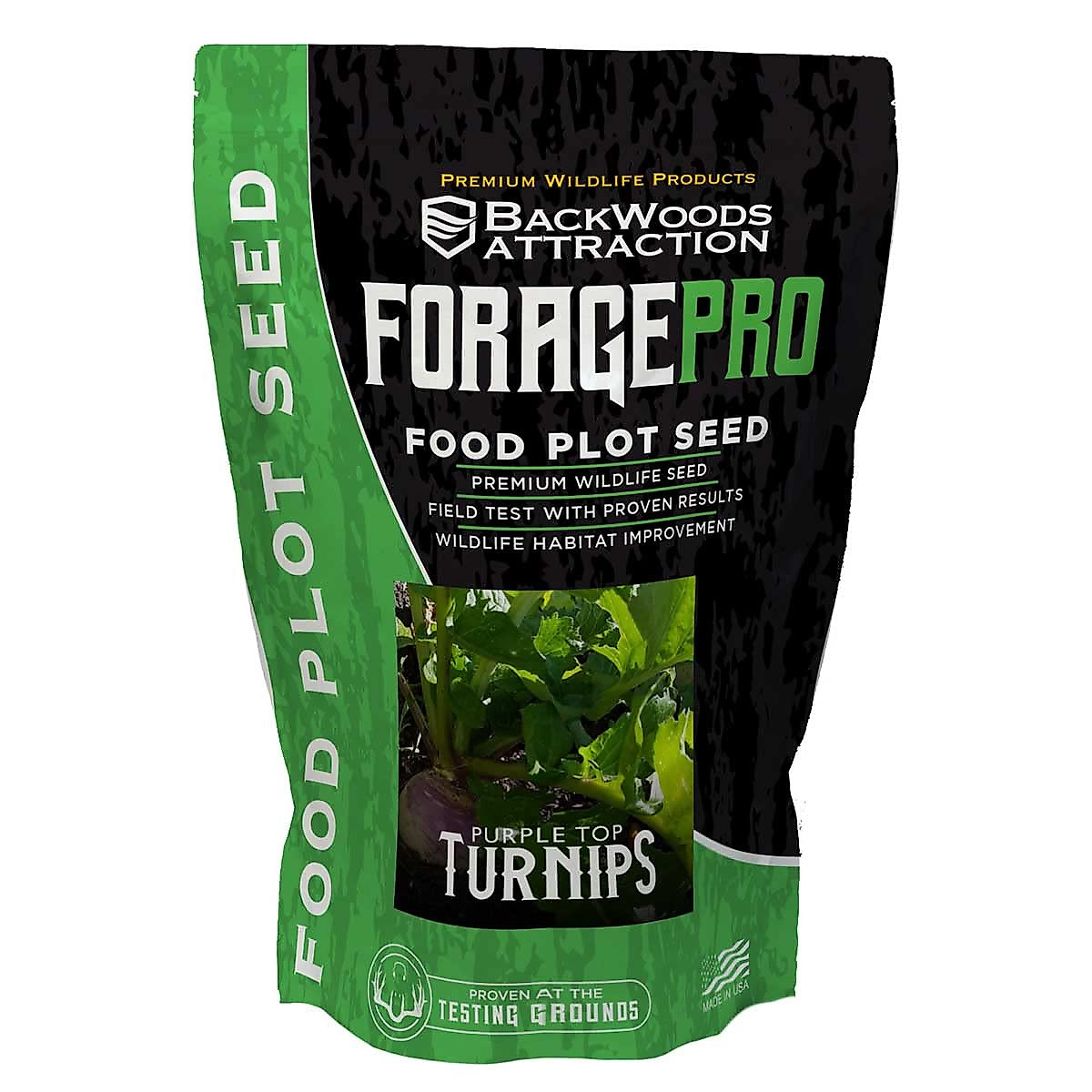 Backwoods Premium Wildlife Products Purple Top Turnips - Brassica Food Plot Seed, Deer Food Plot Seed with Turnips, Premium Food Plot Turnip Seed for Deer - 5 Pound Bag