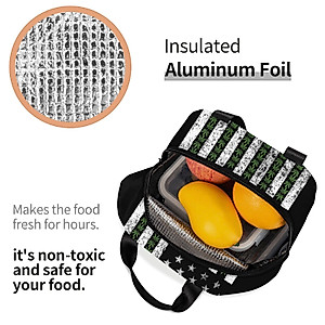 Usa Flag Marijuana Leaf Flag Weed Reusable Insulated Lunch Bag For Women Men Waterproof Tote Lunch Box Thermal Cooler Lunch Tote Bag For Work Office Travel Picnic