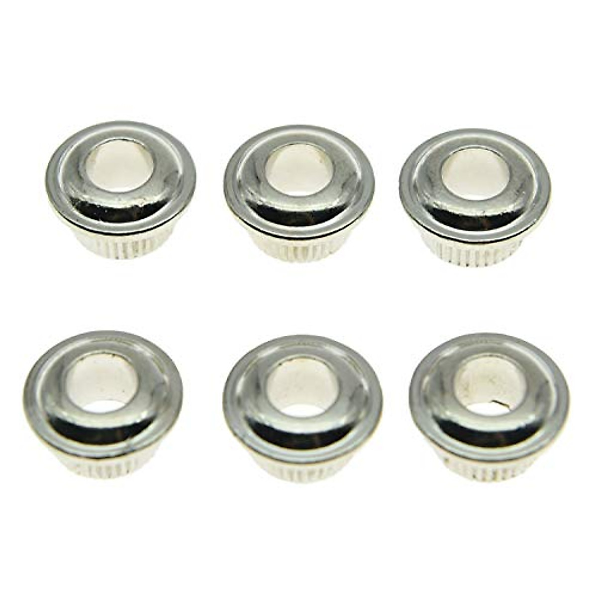 KAISH Metal Nickel 10mm Vintage Guitar Tuning Keys Conversion Bushings Adapter Ferrules