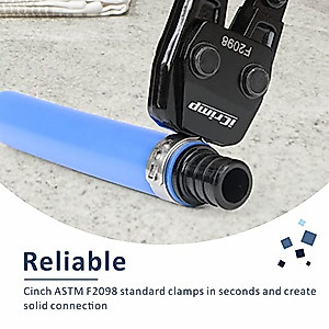 iCrimp PEX Pipe Clamp Cinch Tool Crimping Tool Crimper for Stainless Steel Clamps from 3/8-inch to 1-inch with 1/2-inch 20PCS and 3/4-inch 10PCS SS PEX Clamps