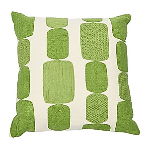 Creative Co-Op Cotton Canvas Printed Embroidery Pillow, 20" L x 20" W x 2" H, Multicolor