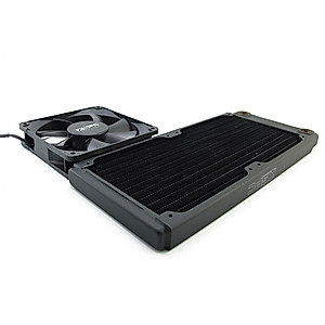 XSPC TX240 Ultra Thin Radiator, 120mm x 2, Dual Fan, Black