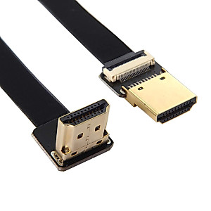 JSER CYFPV FPV HDMI Male to Up Angled 90D HDMI Male HDTV FPC Flat Cable for FPV HDTV Multicopter Aerial Photography (0.5m)