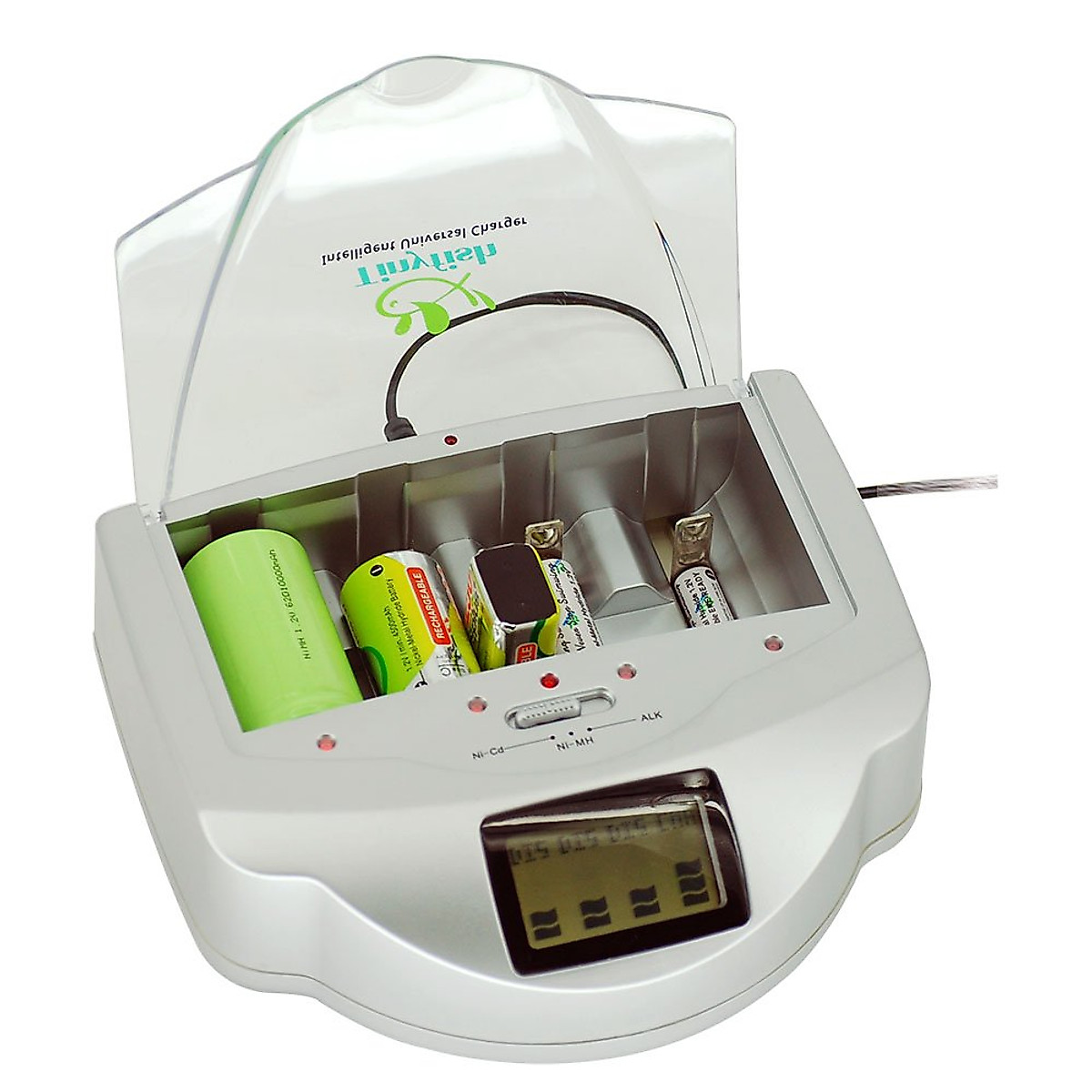 Alkaline Battery Charger|NiCd Discharger|NiCd Charger|NiMh Charger|Universal Battery Charger|Universal Fast Charger for Size AA, AAA, C, D, 9V Batteries Tinyfish PPU9600(No Cells Included)