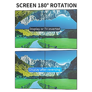 Video Wall Controller 2x2,HDMI 4K Video Wall Processor with RS232,180° Rotate Multiple TV Screens 1 Picture 8 Splicing Modes 1x1,2x2,1x2,1x3,1x4,2x1,3x1,4x1,4 TV Screens into 1 Wall Display