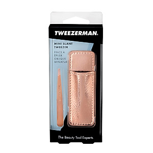 Tweezerman Rose Gold Mini Slant Tweezer with Case