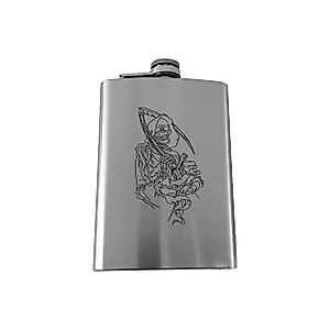 8oz Dealer of Death Grim Reaper Hip Flask