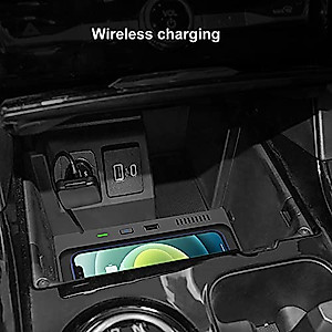 Wireless Car Charger for Ford Explorer Center Console Accessories 2023 2022 2021 2020, with USB Ports Compatible Wireless Charging Pad fit for Explorer 2020-2023