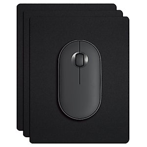 Cyanbone Small Mouse Pad 3 Pack, Mini Mouse Pads for Wireless Mouse and Laptop Computer, Portable Mousepad with Non-Slip Rubber Base & Waterproof Surface - Black -5.5 x 7 in