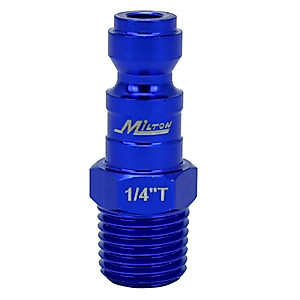 Milton 783TC-20 ColorFit Plugs, T-style Blue, 1/4" NPT Male, Box of 20
