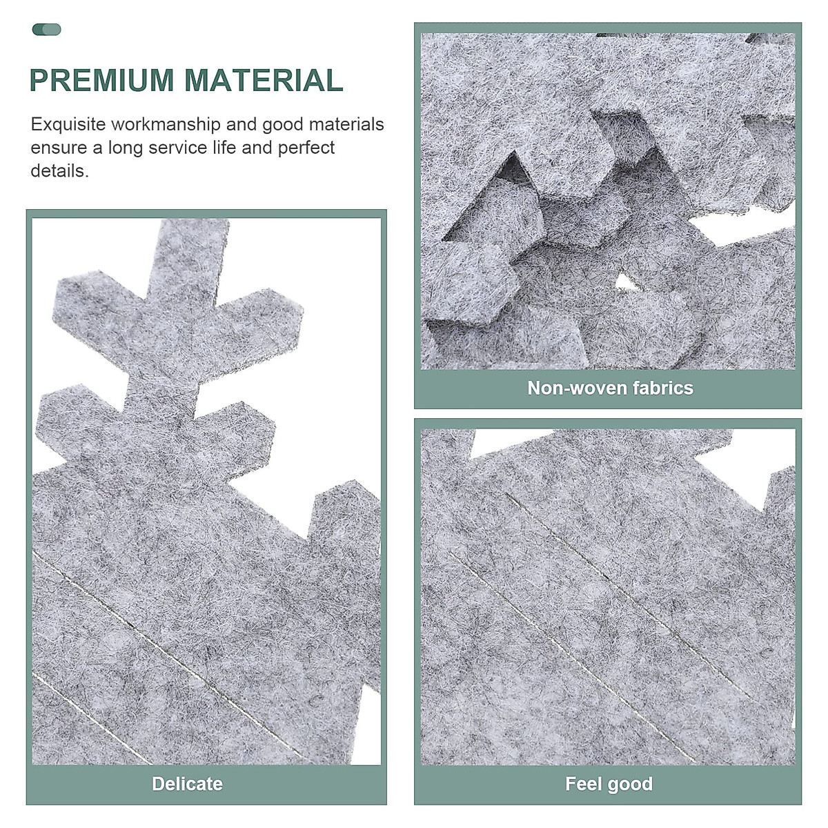 Zerodeko 8pcs Christmas Snowflake Cutlery Holder Christmas Tableware Holders Silverware Pocket Cutlery Organizers Felt Xmas Knife Fork Flatware Bags Christmas Party Dinner Table Supplies Gray