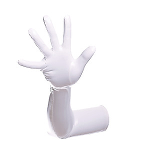 Ftshist Long Sexy Shiny Latex Elbow Length Gloves Patent Leather Long Arm Gloves for Women (White, 24'' M)