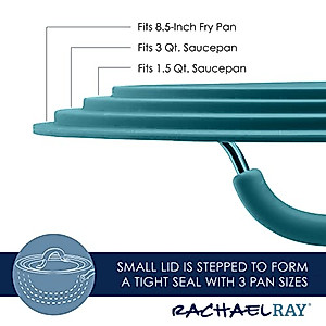 Rachael Ray Cook + Create Nonstick Cookware/Pots and Pan Set, 10 Piece, Agave Blue