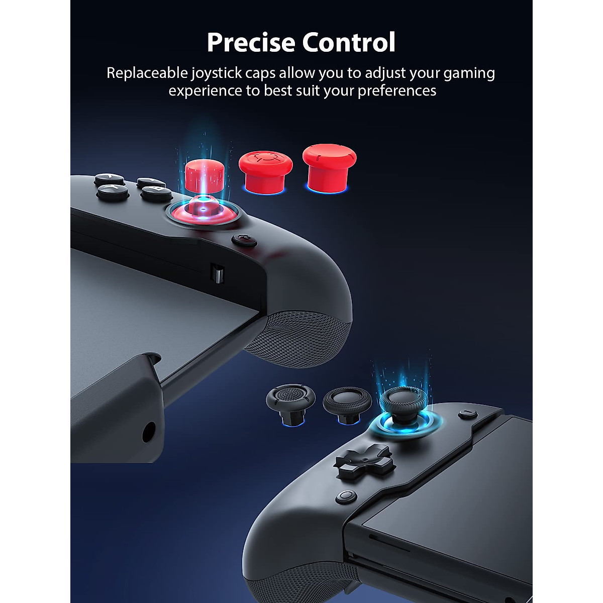 NexiGo Gripcon, Enhanced Switch/Switch OLED Controller for Handheld Mode, Ergonomic Controller for Nintendo Switch OLED with 6-Axis Gyro, Mapping Function, Black