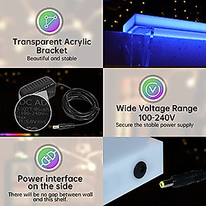 Cimcame Led Lighted Liquor Bottle Display Shelf Set of 2 with Remote&APP Control 40 Inch Floating Wall-Mounted Illuminated Marquee Lighting Shelves for Home Commercial Bar